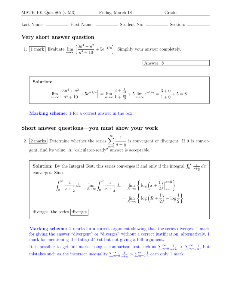 Very short answer question