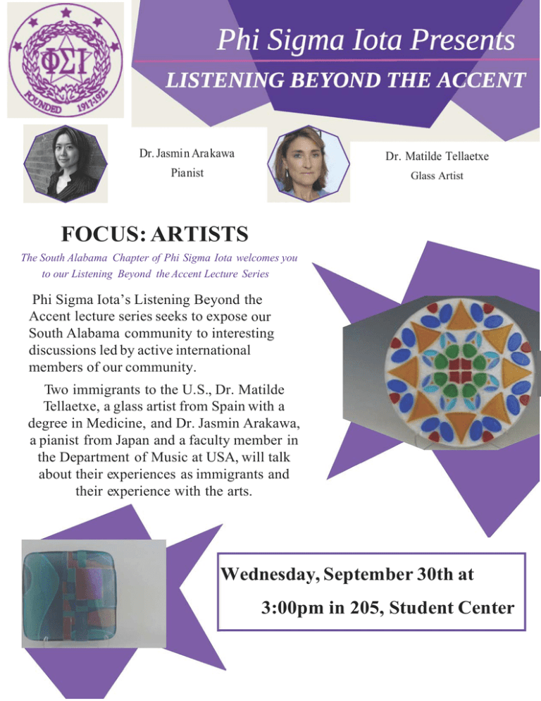 FOCUS: ARTISTS Dr. Jasmi n Ara kawa Dr. Matilde Tellaetxe