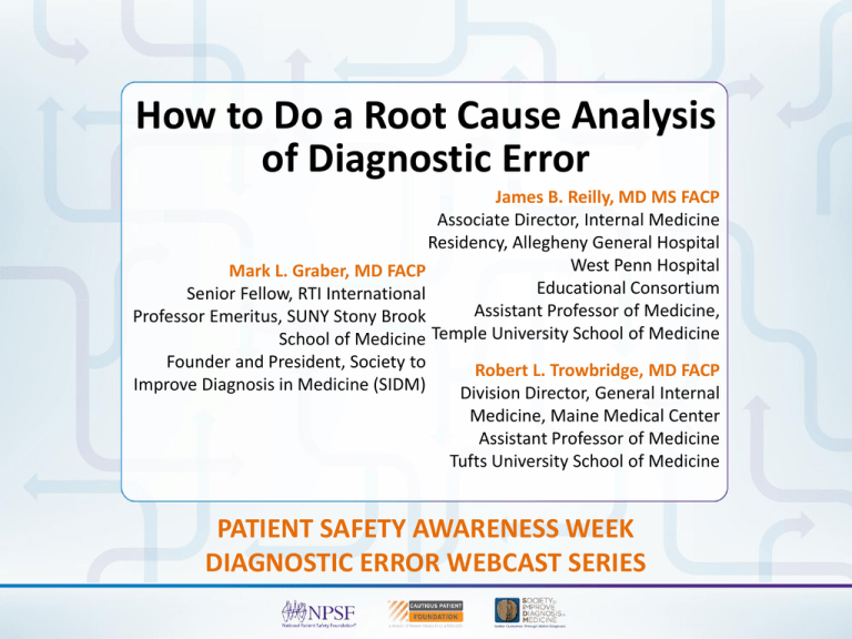 Root Cause Analysis of Diagnostic Error in Healthcare