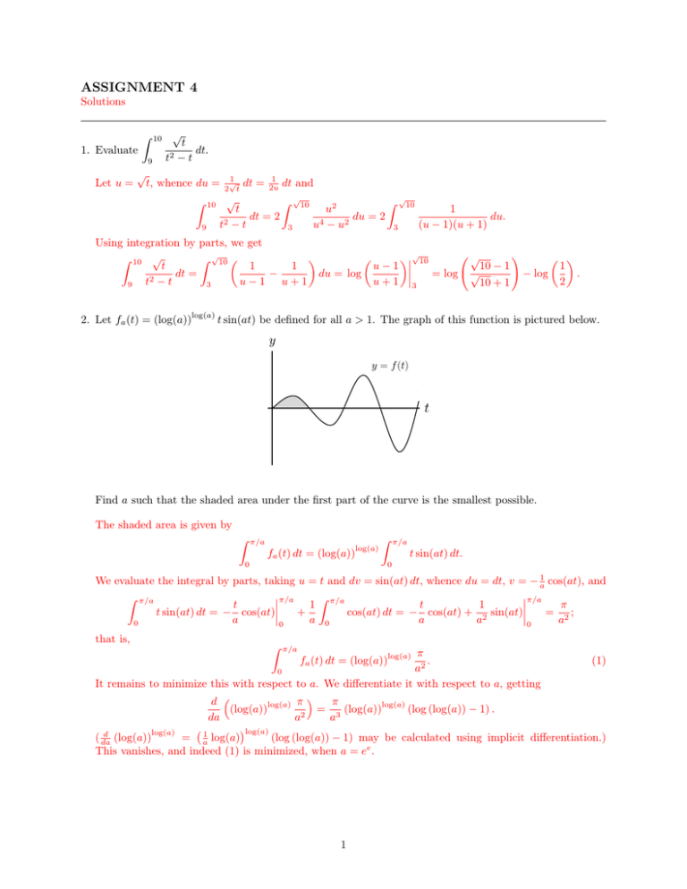 Calculus Assignment Solutions: Integration & Taylor's Theorem