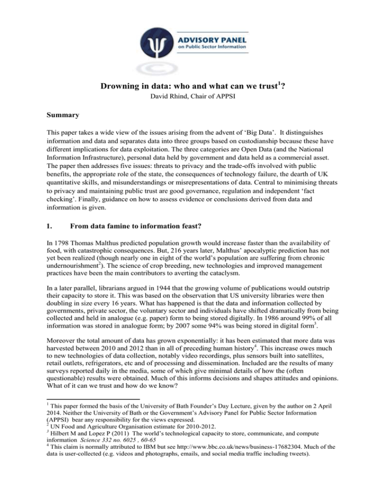 Big Data Trust & Privacy: Who and What Can We Trust?