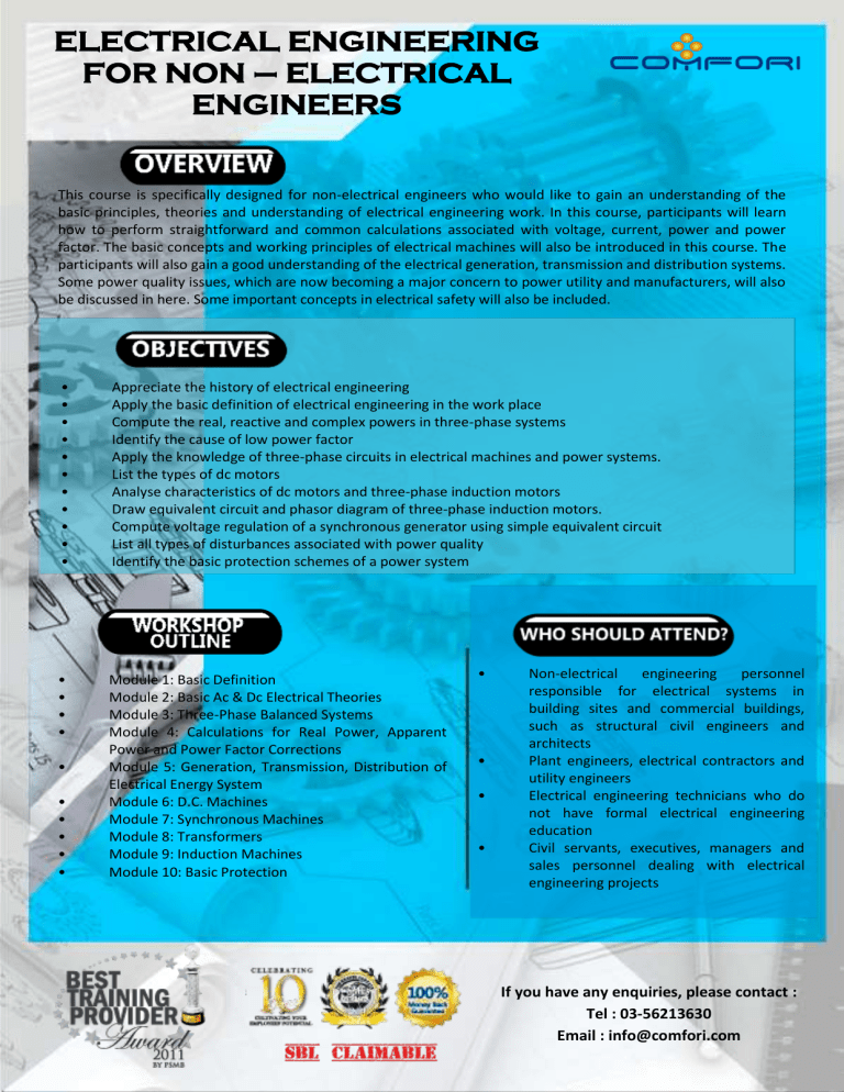 ELECTRICAL ENGINEERING FOR NON – ELECTRICAL ENGINEERS