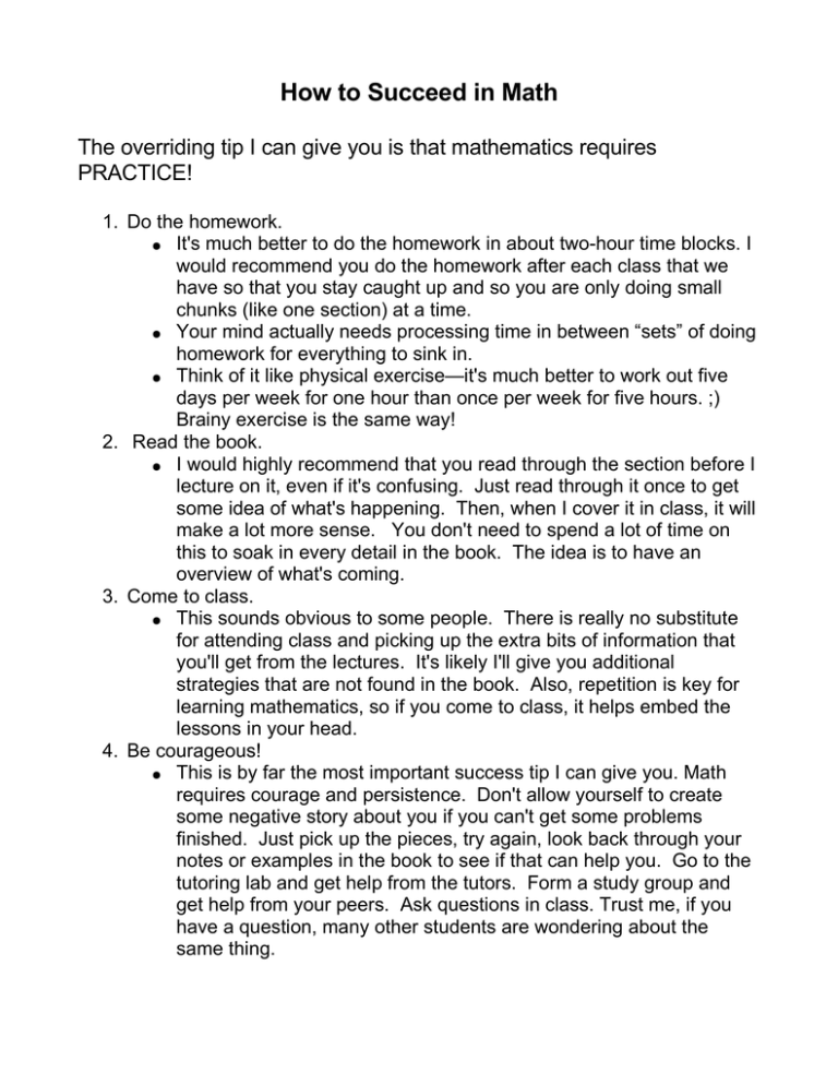 How to Succeed in Math: Study Tips & Exam Strategies