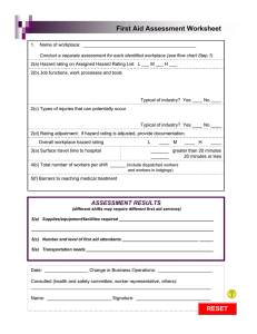 FIRST AID ASSESSMENT FORM FIRST AID ASSESSMENT FORM