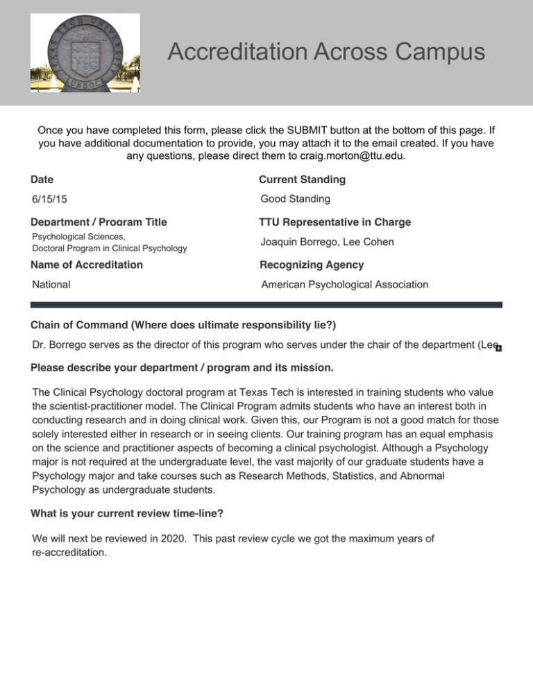 Accreditation Across Campus