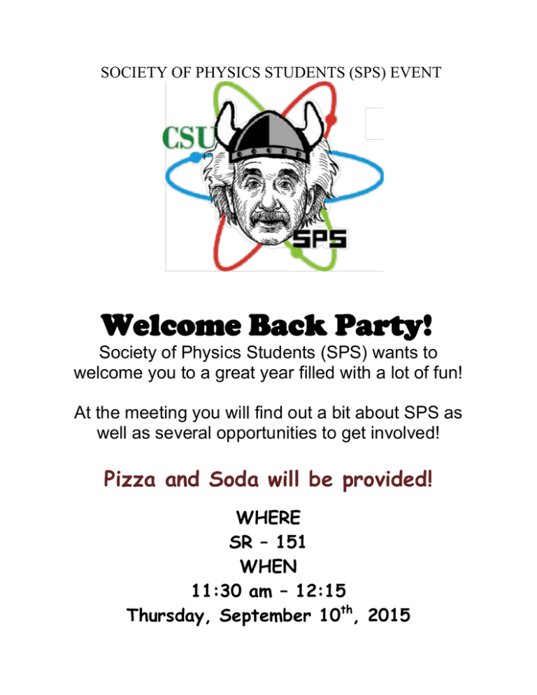 Welcome Back Party!
