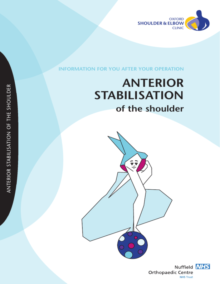 ANTERIOR STABILISATION of the shoulder INFORMATION FOR YOU AFTER YOUR ...
