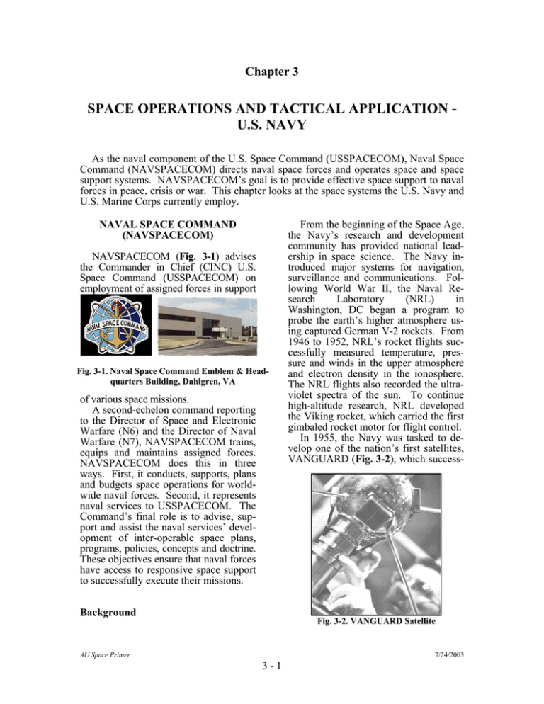 Naval Space Operations: Tactical Applications & US Navy