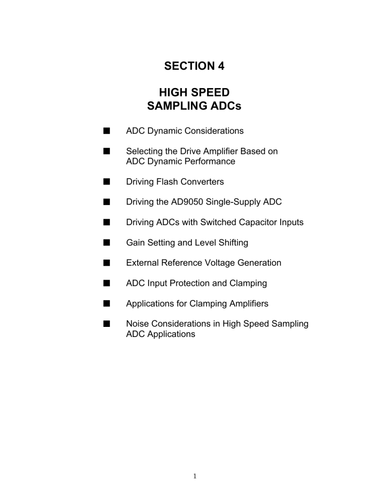 SECTION 4 HIGH SPEED SAMPLING ADCs