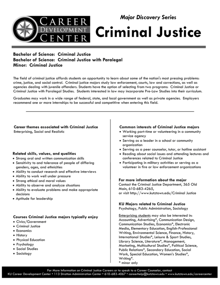 Criminal Justice Major Discovery Series