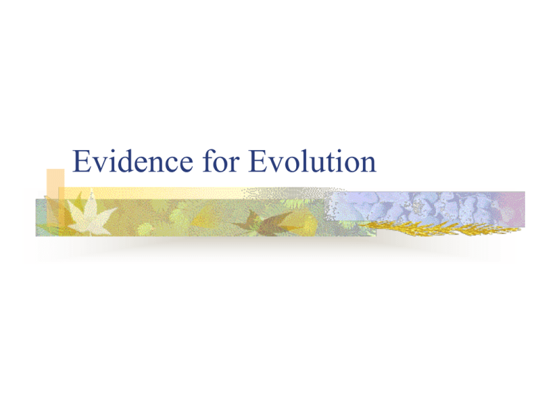 Evidence for Evolution: Darwin & Natural Selection