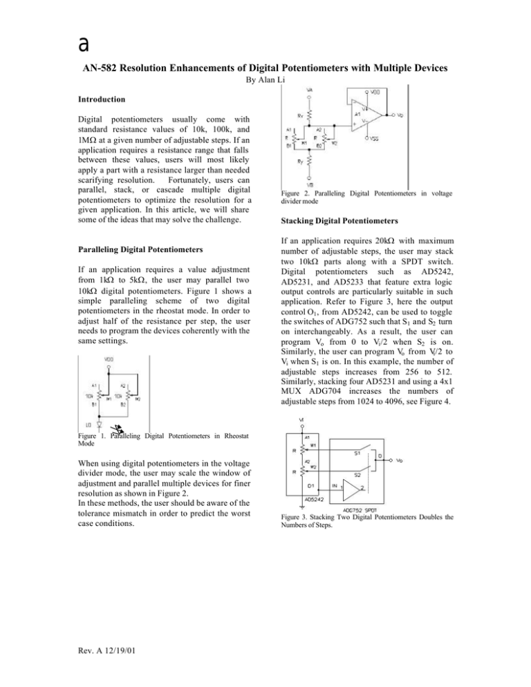 Digital Potentiometer Resolution Enhancements