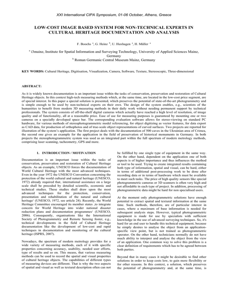 LOW-COST IMAGE BASED SYSTEM FOR NON-TECHNICAL EXPERTS IN