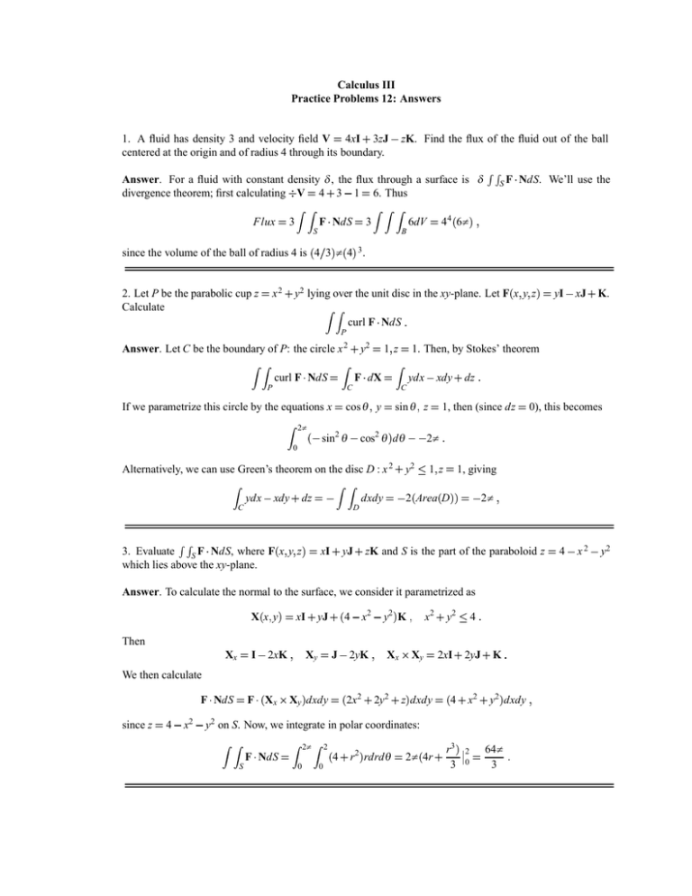 Calculus III Practice Problems & Answers