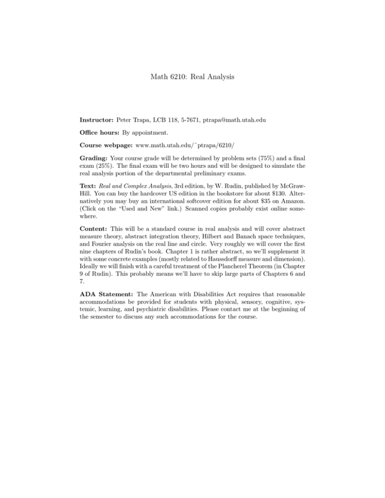 Math 6210: Real Analysis