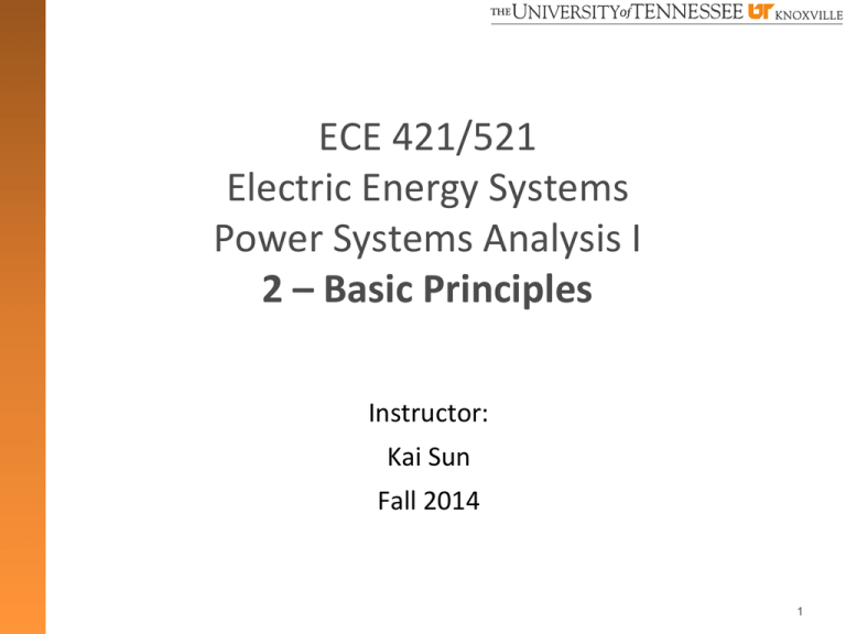 ECE 421/521 Electric Energy Systems 2 – Basic Principles