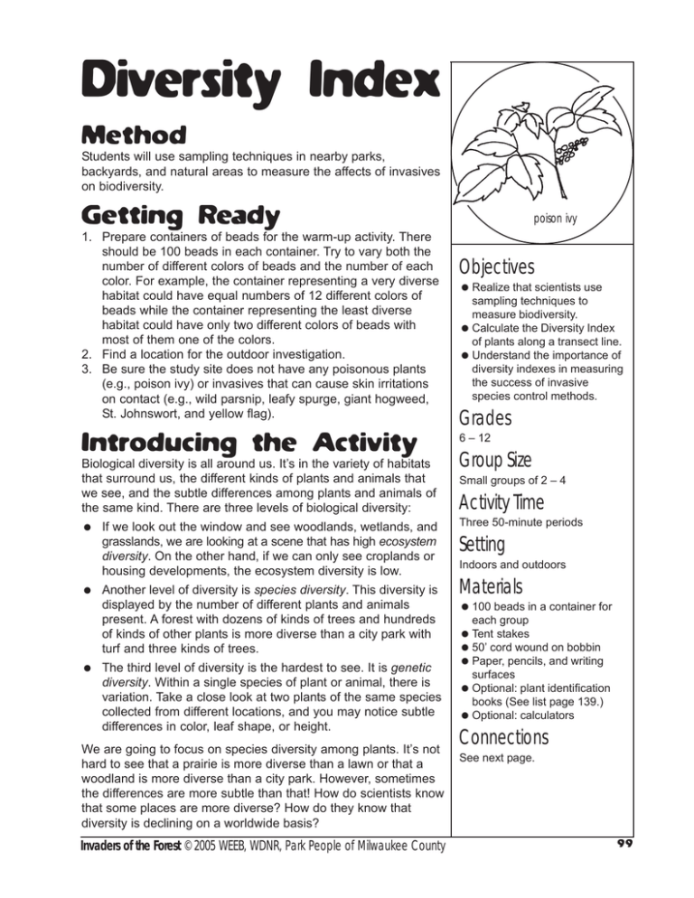 Diversity Index Method