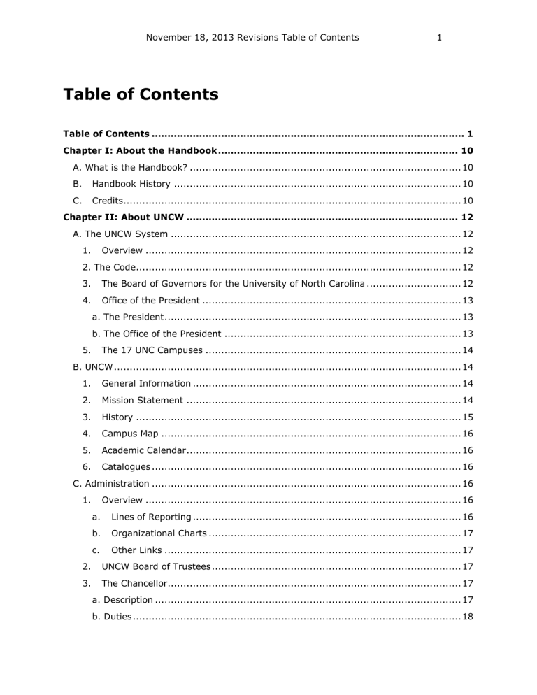 Table of Contents