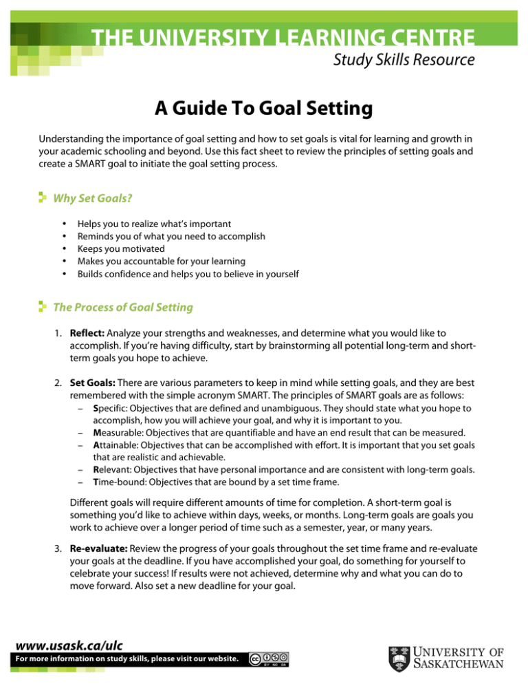 SMART Goal Setting Guide for Students