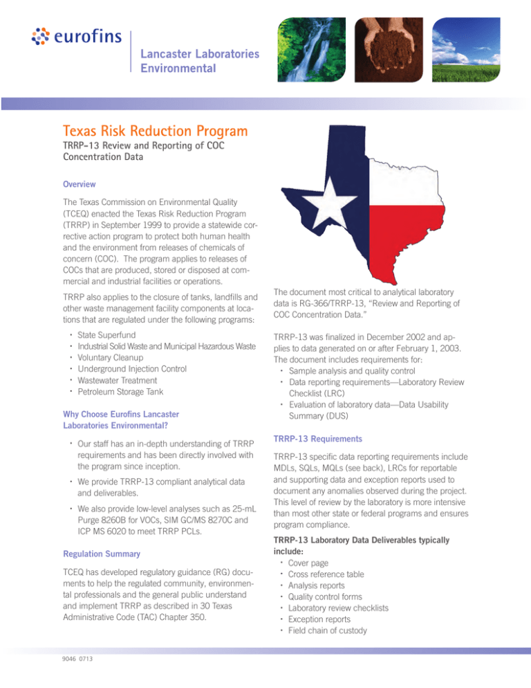 Texas Risk Reduction Program TRRP-13 Overview