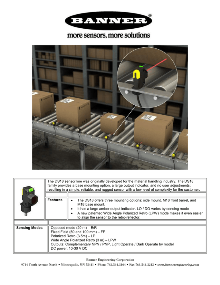 The DS18 sensor line was originally developed for the material ...