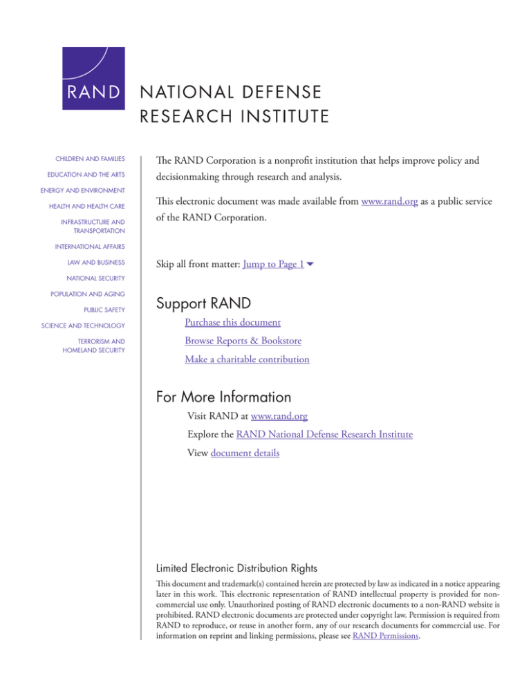 The RAND Corporation is a nonprofit institution that helps improve ...