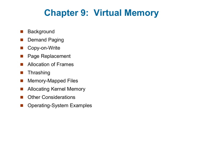 Virtual Memory: Demand Paging & Page Replacement