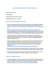 LINE MANAGER MATERNITY LEAVE CHECKLIST: NAME OF EMPLOYEE ...