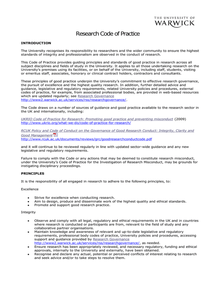 Research Code of Practice