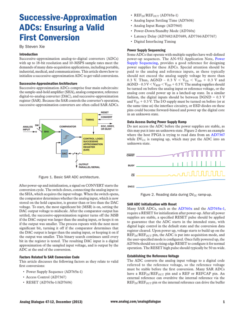 Successive-Approximation ADCs: Ensuring a Valid