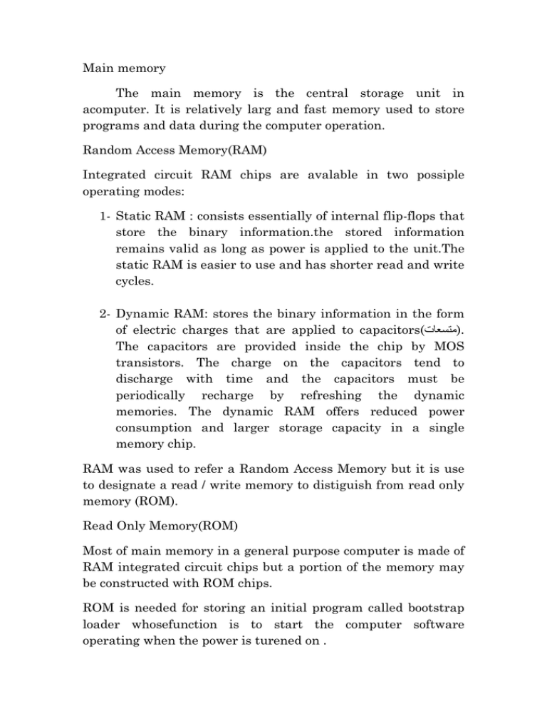 Computer Memory: RAM & ROM - Architecture Overview