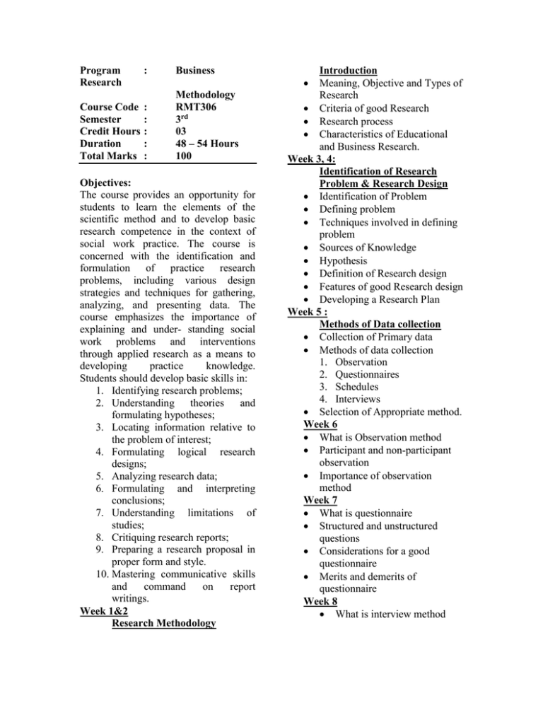 Program : Business Introduction