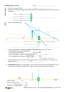 Convex Lenses Practice Worksheet