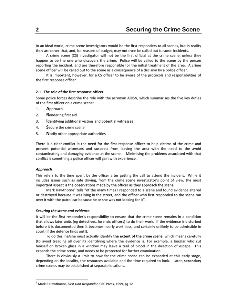 Securing Crime Scenes: First Responders & Evidence