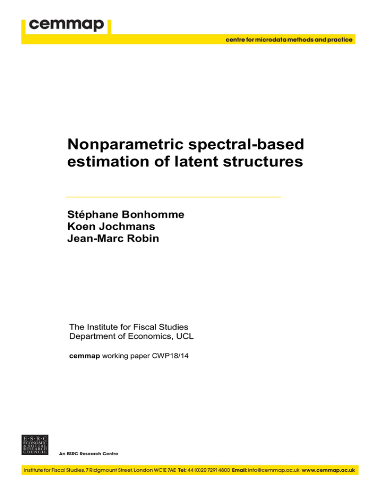 Nonparametric spectral-based estimation of latent structures Nonparametric spectral-based estimation of latent structures
