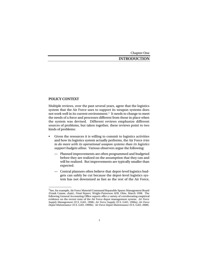 INTRODUCTION POLICY CONTEXT