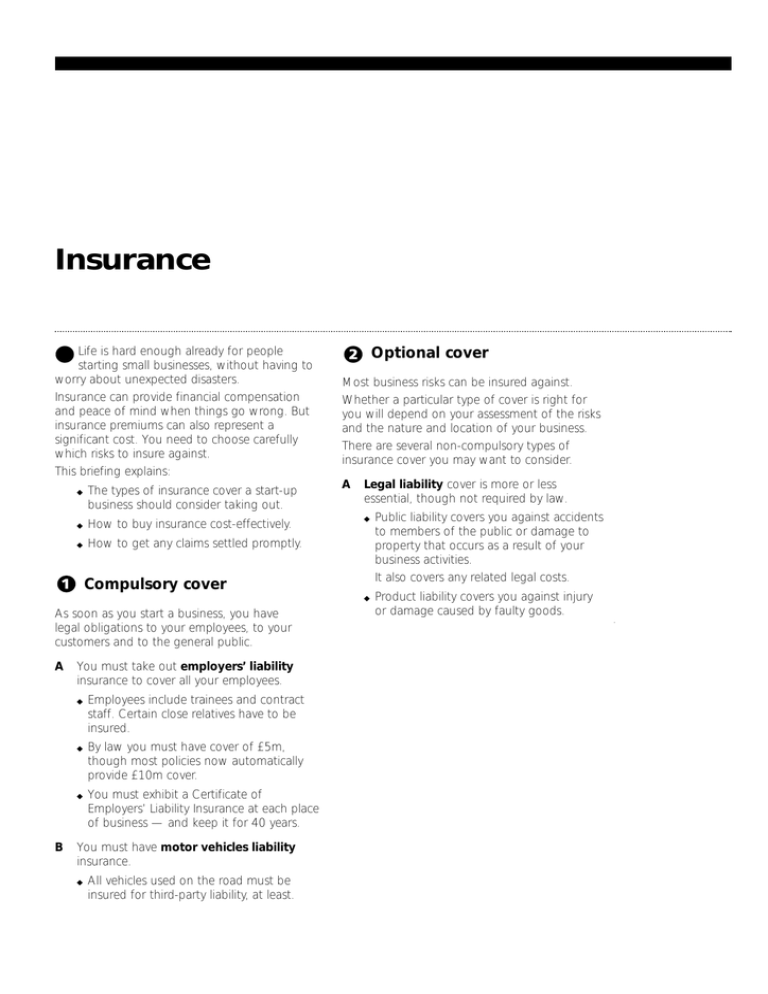 Insurance Optional Cover Insurance Optional Cover