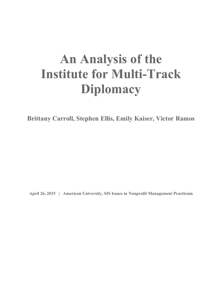 An Analysis of the Institute for Multi-Track Diplomacy