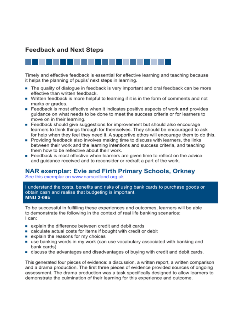 Feedback and Next Steps