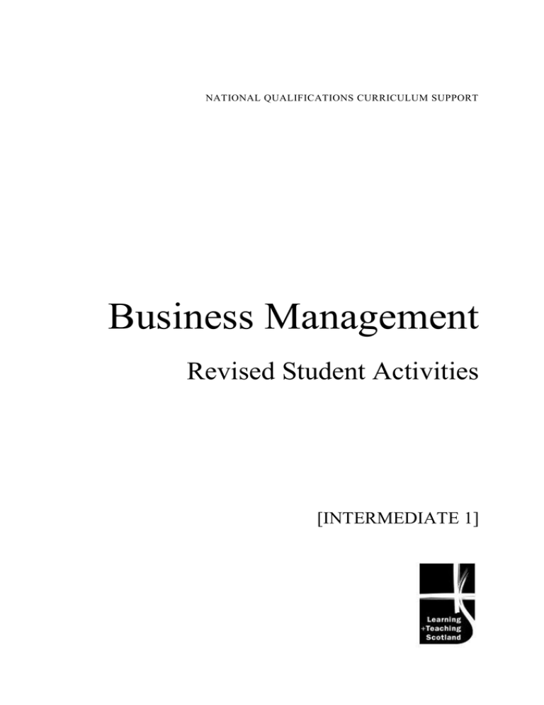 Business Management Student Activities (Intermediate 1)
