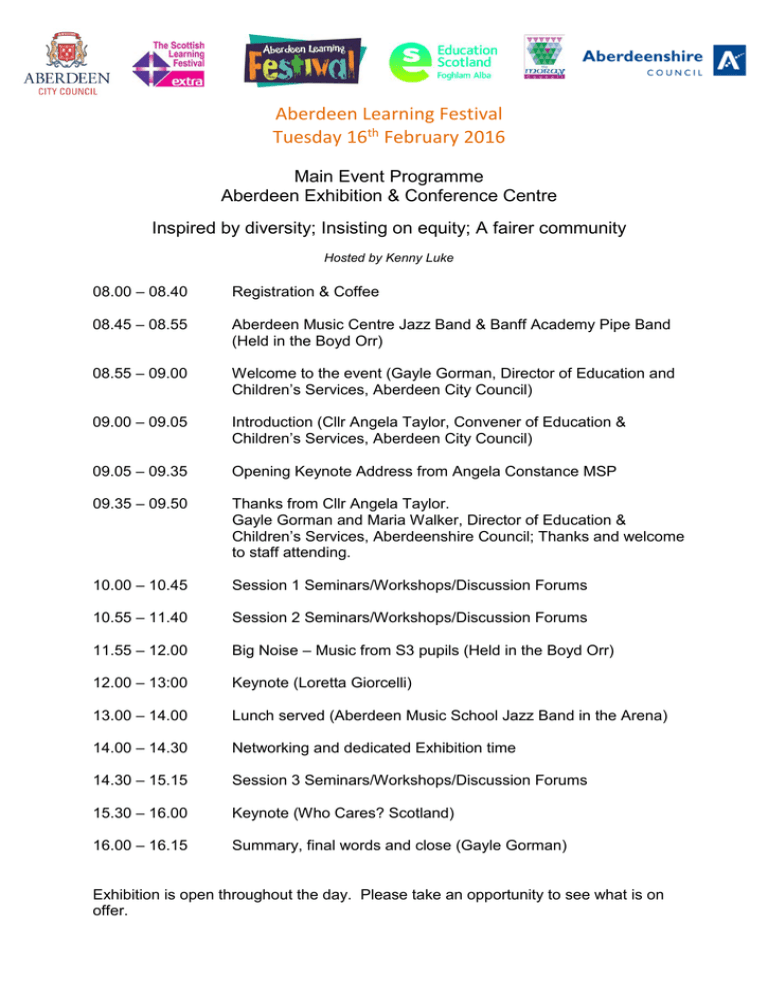 Aberdeen Learning Festival Tuesday 16 February 2016
