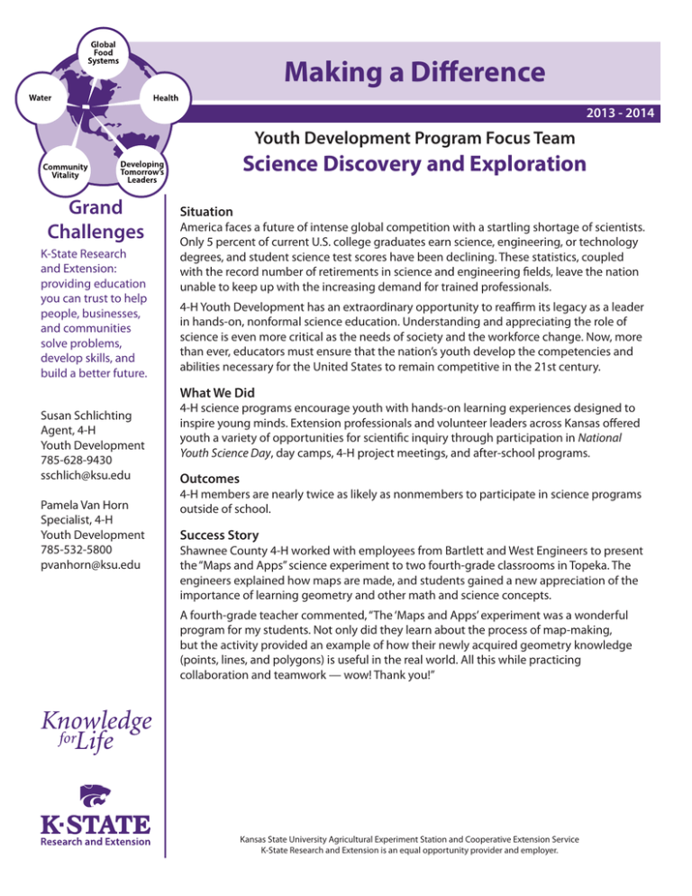 Making a Difference Science Discovery and Exploration Grand Challenges