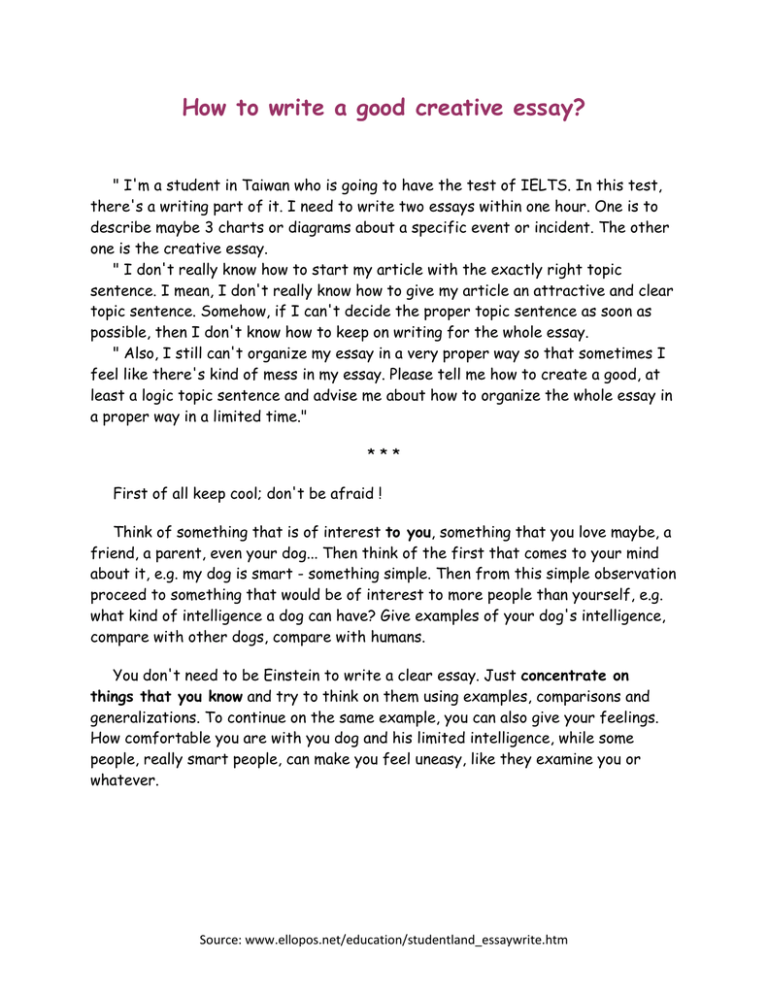 Creative Essay Writing Guide for IELTS
