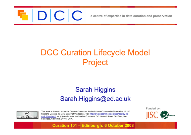 DCC Curation Lifecycle Model Presentation
