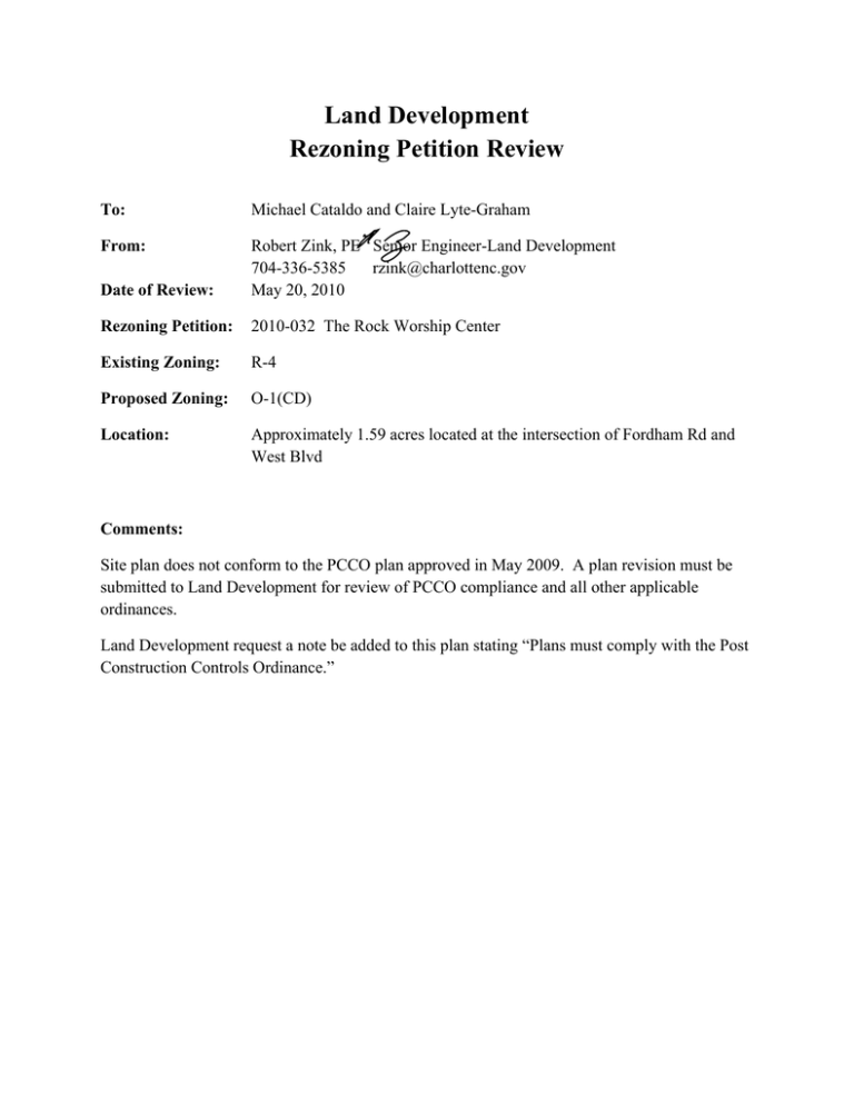 Land Development Rezoning Petition Review