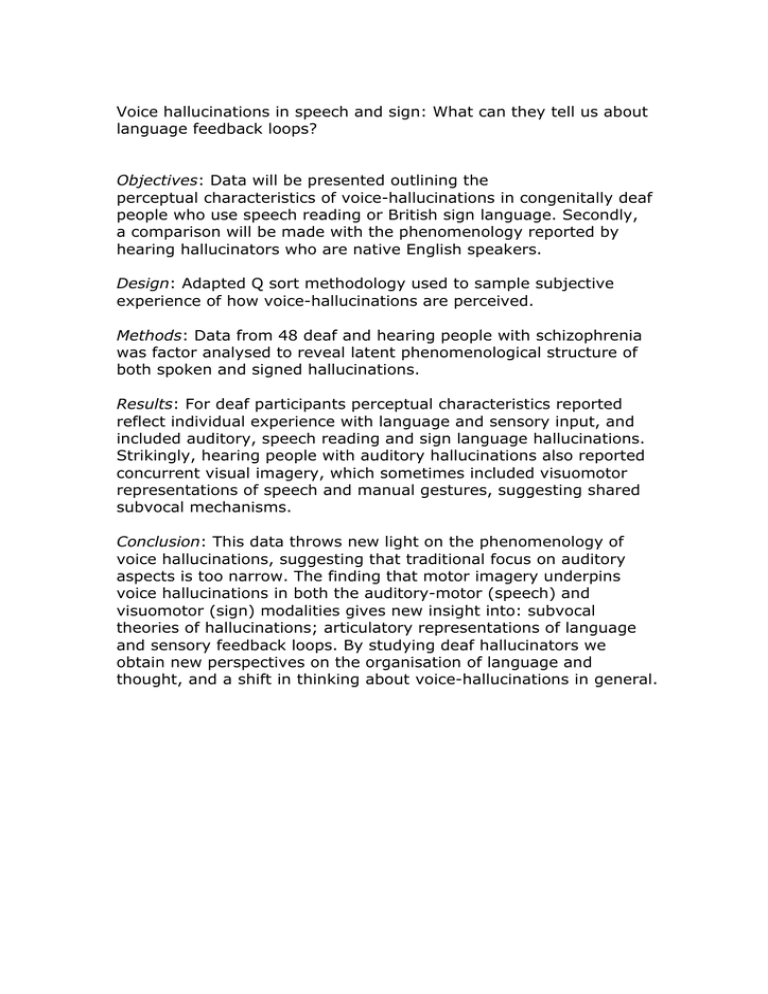 Voice hallucinations in speech and sign: What can they tell... language ...