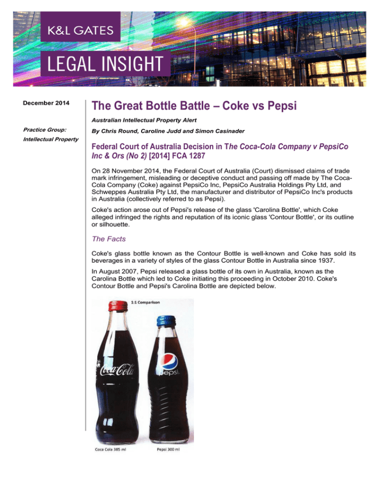 Coke vs Pepsi: Trademark Battle in Australia - Intellectual Property
