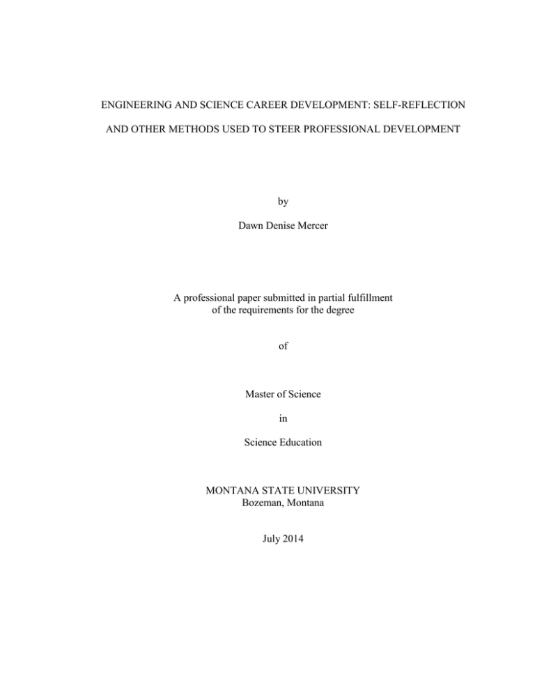 ENGINEERING AND SCIENCE CAREER DEVELOPMENT: SELF-REFLECTION