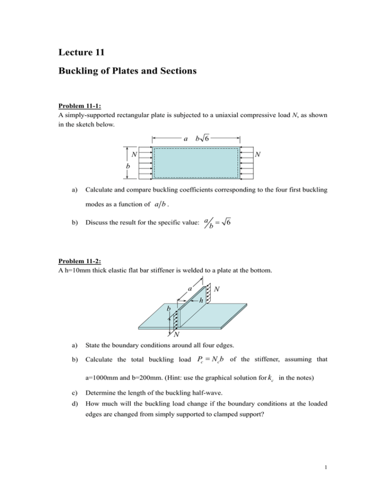 Buckling of Plates and Sections: Lecture Notes