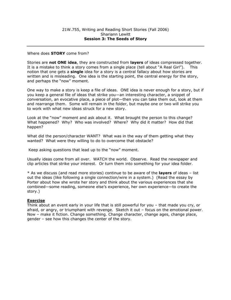 Short Story Writing: Seeds of Story Ideas